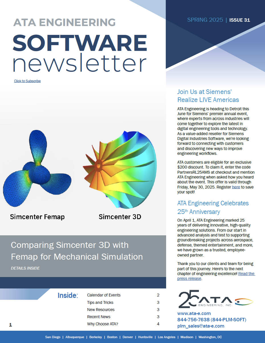 ATA Software Newsletter Spring 2025 - ATA Engineering